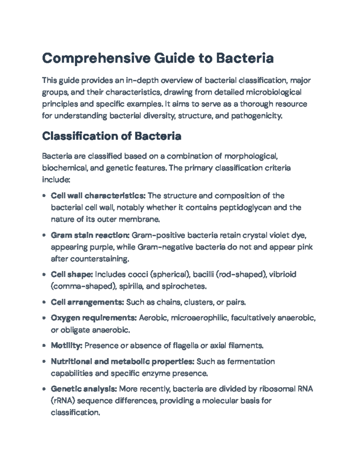 Comprehensive Guide to Bacterial Classification (BIO101) - Studocu