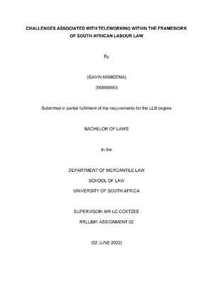 South African Labour Law Broker Regulation Analysis - The Regulation of ...