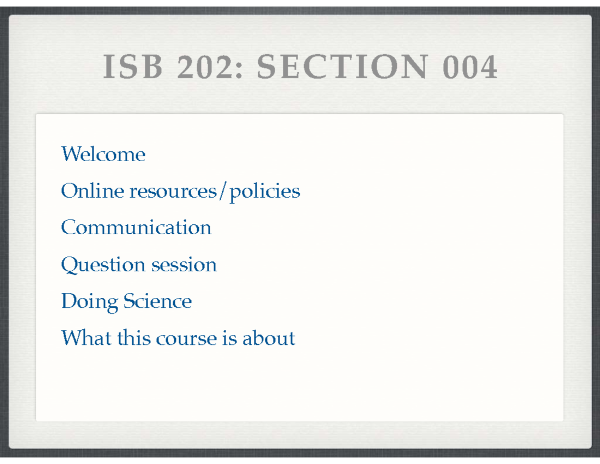 Understanding Evolution: Scientific Methods in ISB 202 - Studocu