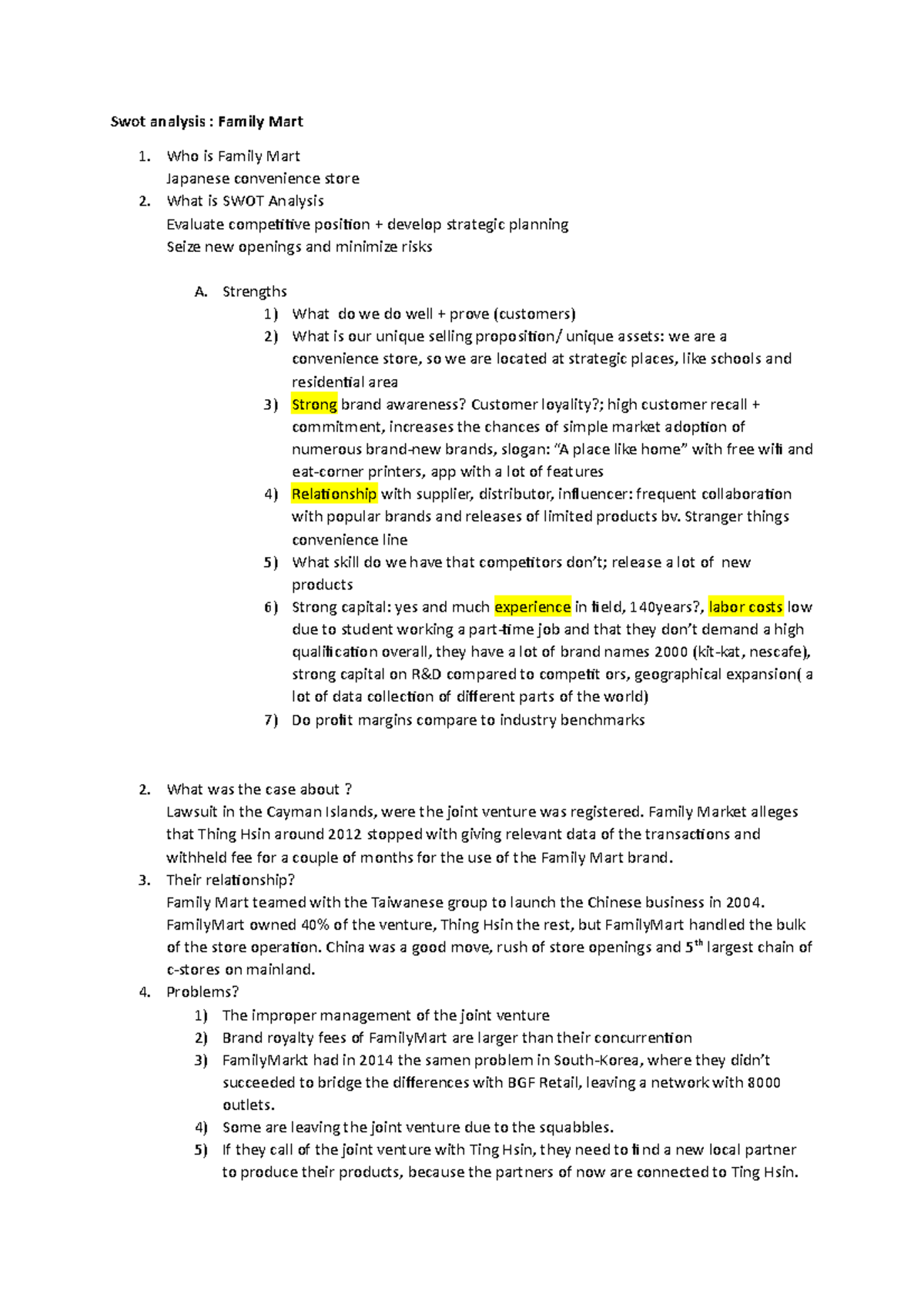 Family Mart SWOT Analysis - Competitive Positioning and Challenges ...