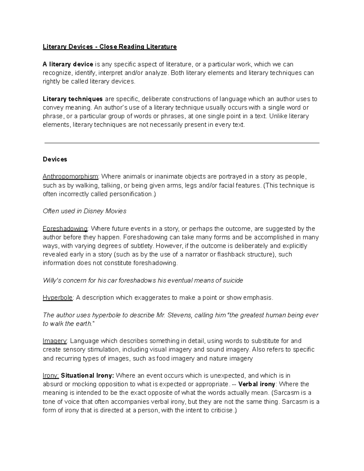 Literary Devices: Analyzing Techniques in Close Reading Literature ...