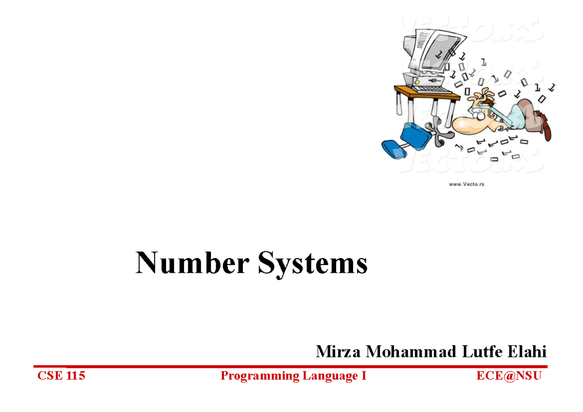 Number Systems Overview - CSE 115 Programming Language I - Studocu