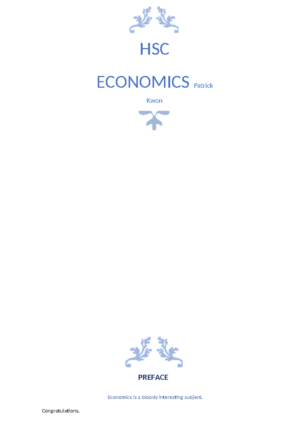 HSC ECONOMICS Final Exam Notes by Patrick Kwon - Studocu