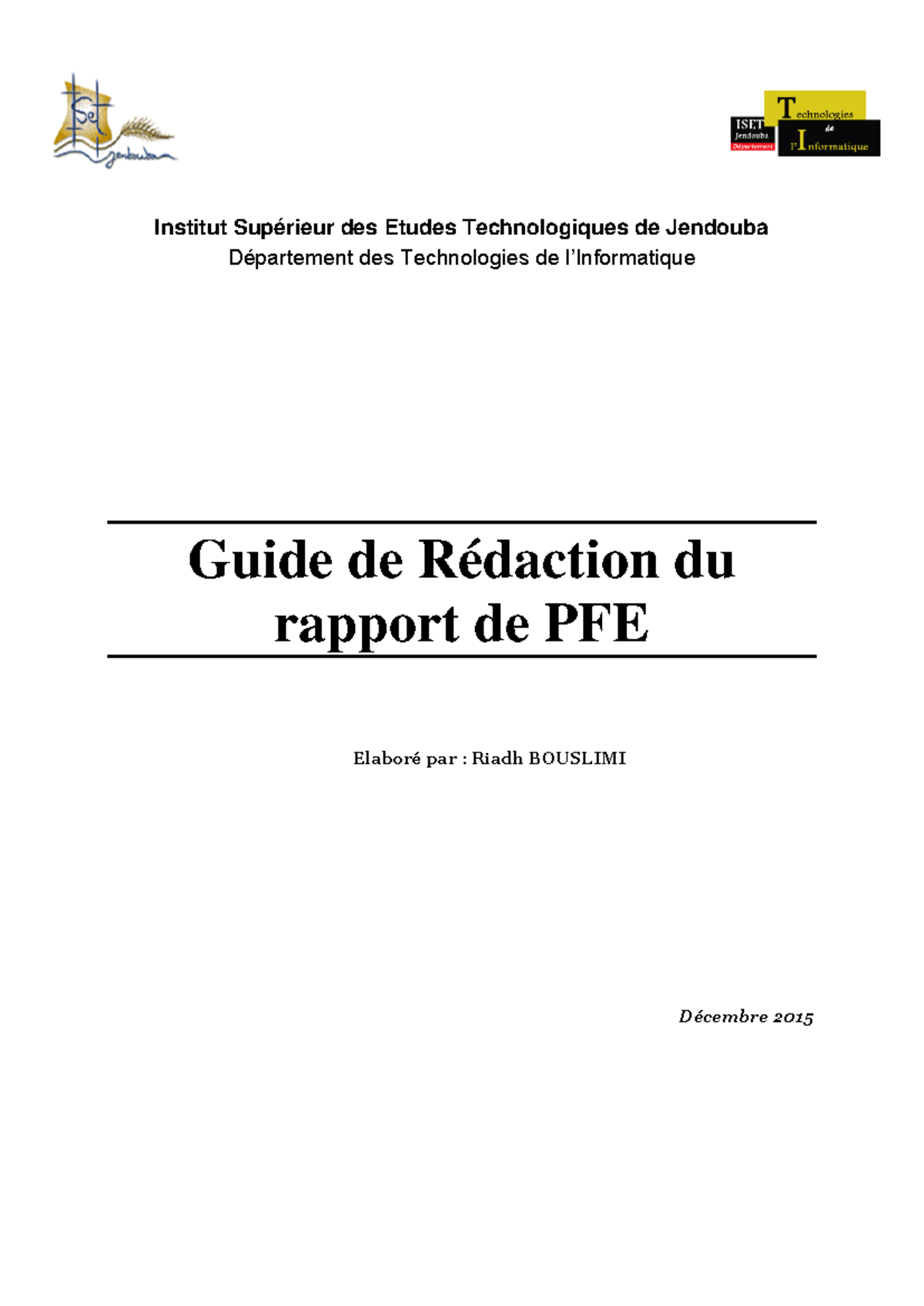 Guide de Rédaction du Rapport de PFE en DSI - Template 2023 - Studocu