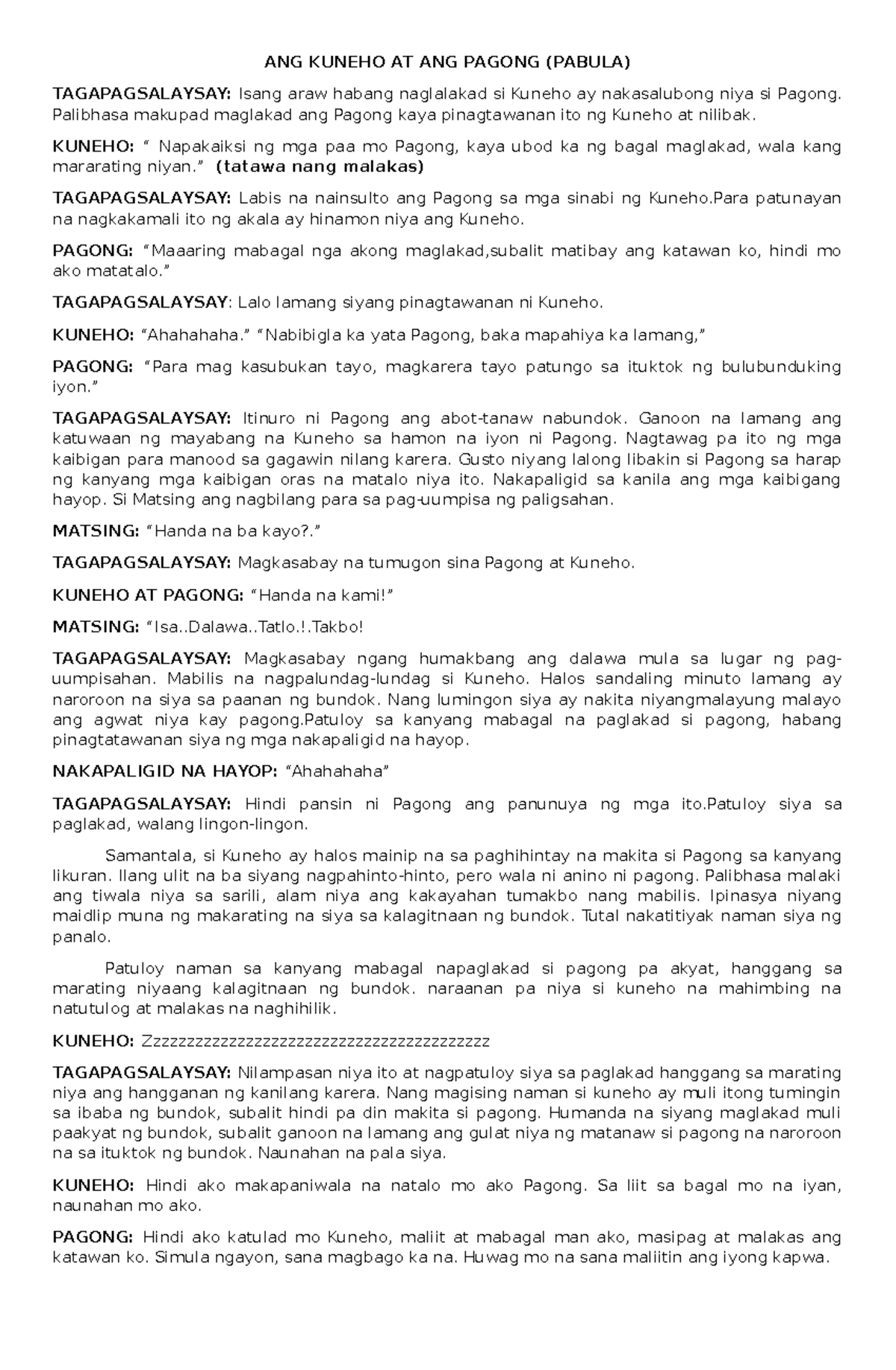 Pabula - Mga Kuwento ng Bayan sa Filipino: Kuneho at Pagong, Leon at ...