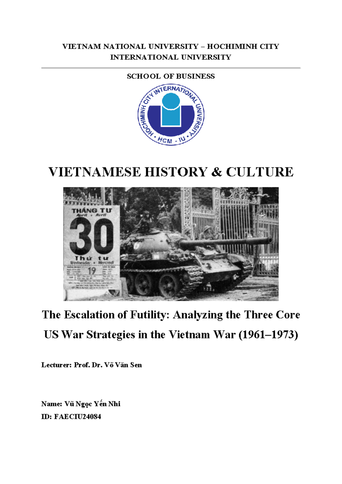 Vietnamese History and Culture: Analyzing US War Strategies in Vietnam ...