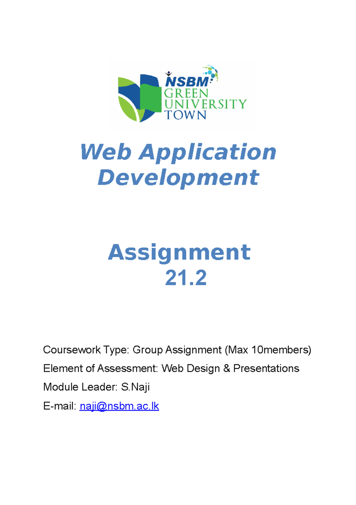 Web Project - Web Application Development Assignment (21) - Studocu
