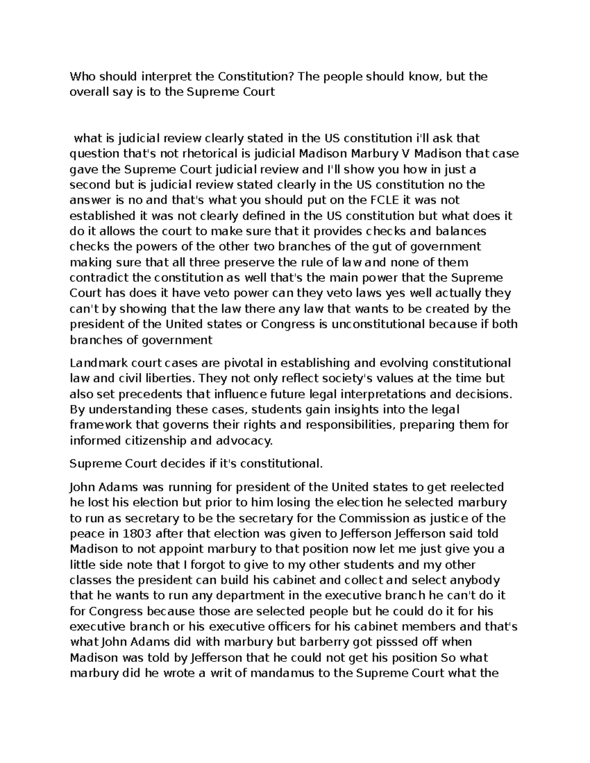 Judicial Review & Landmark Supreme Court Cases: An Overview - Studocu