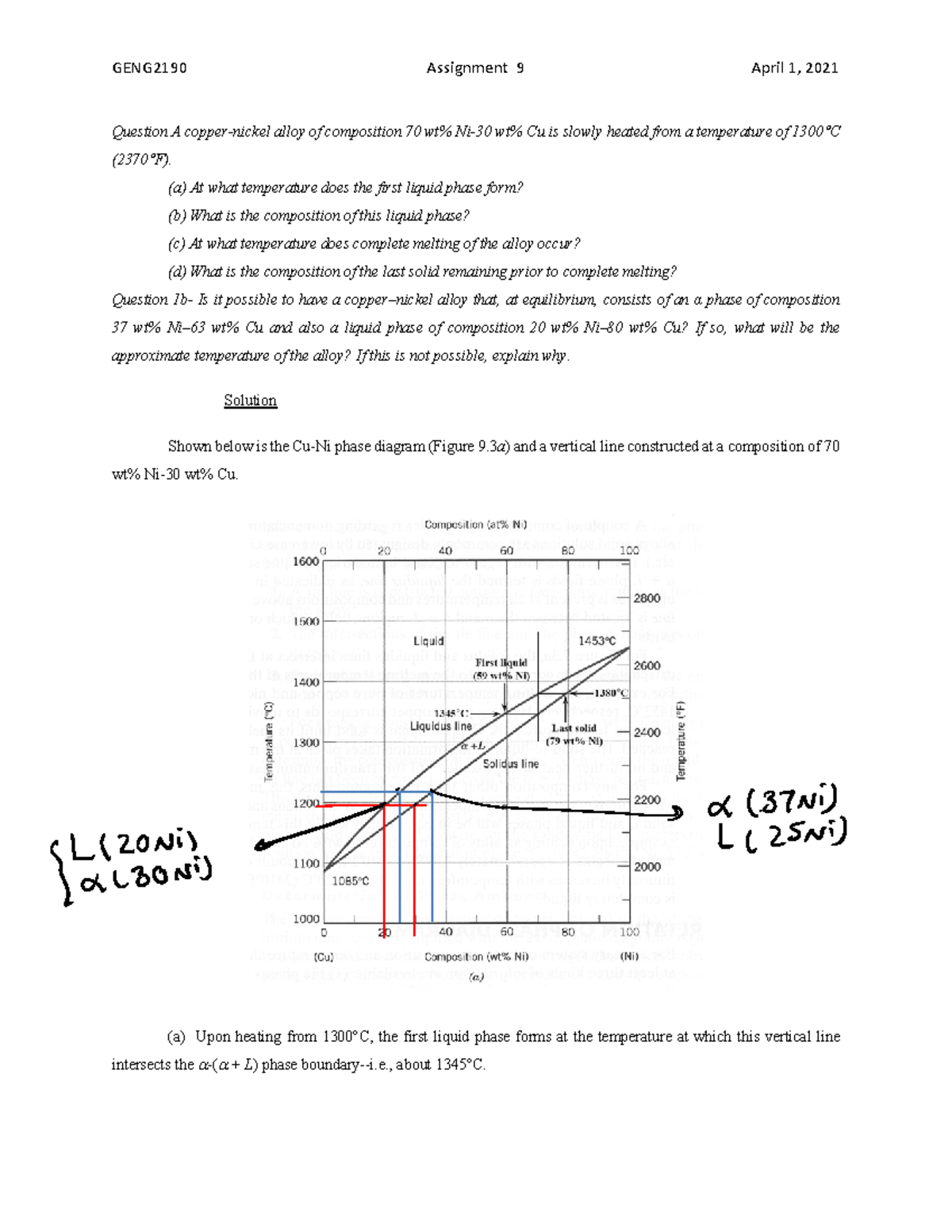 Solutions for Assignment #9: Copper-Nickel & Copper-Silver Alloys - Studocu
