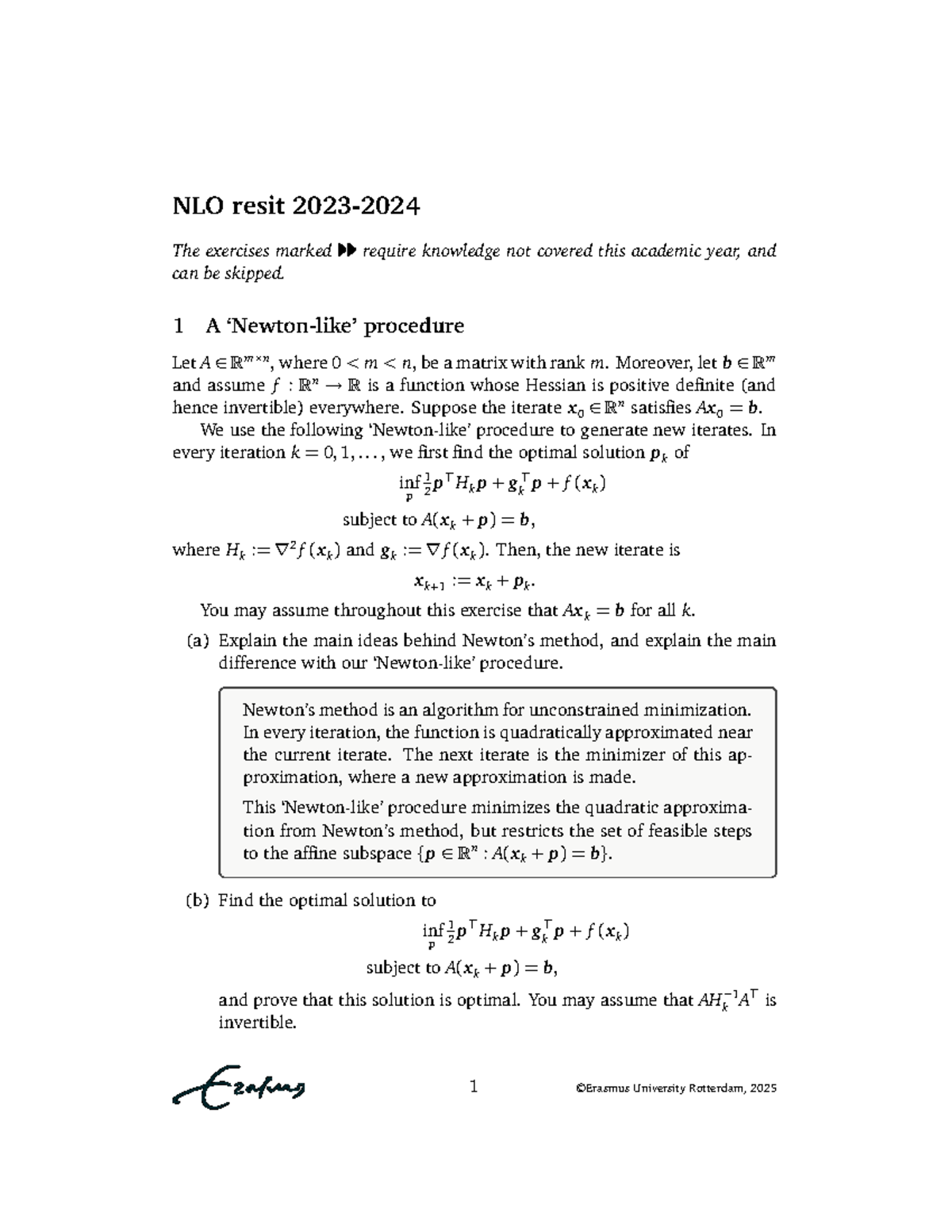 NLO Resit 2023-2024: Detailed Solutions and Explanations - Studeersnel