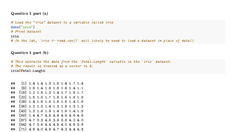 R Worksheet 3: Data Analysis with Iris Dataset (2025 Stats) - Studocu