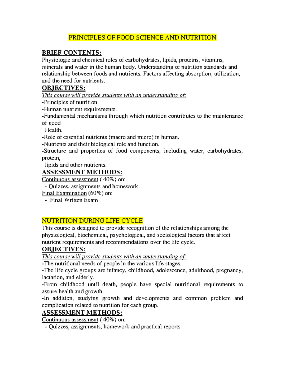 Principles of Food Science & Nutrition (146484): Study Notes for Exams ...