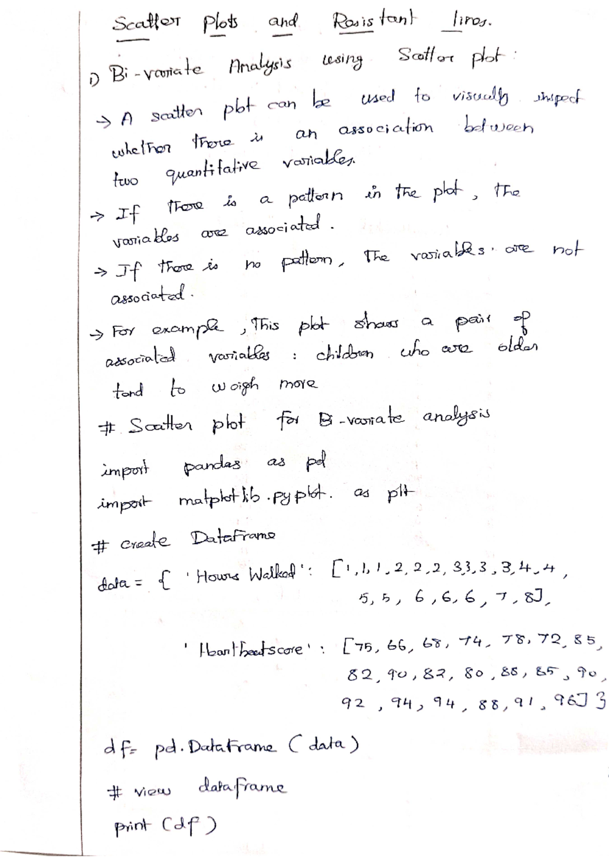 Exploratory Data Analysis: Unit 4 - Bivariate Analysis & Scatter Plots - Studocu