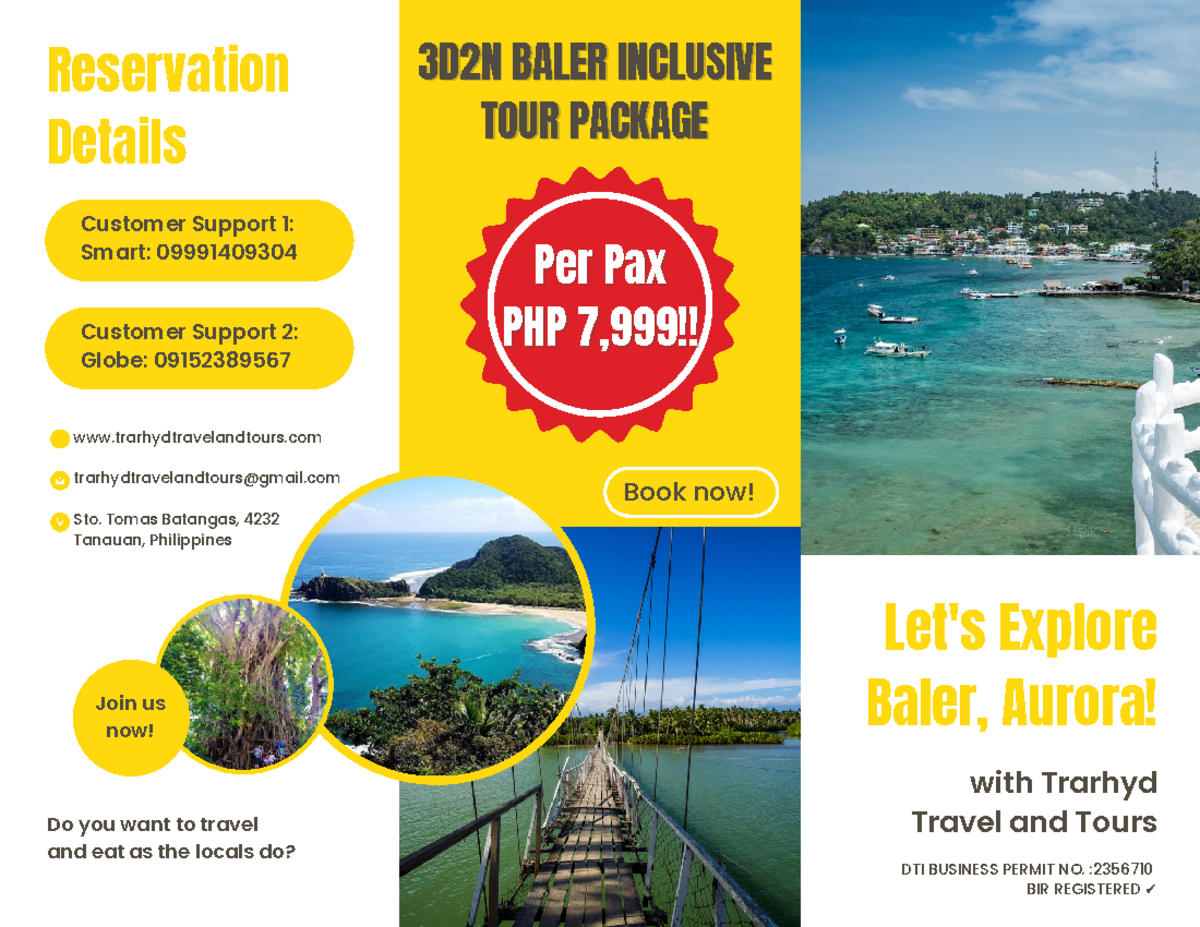 TOUR Package Brochure - Proposal - Book now! Let's Explore Baler ...