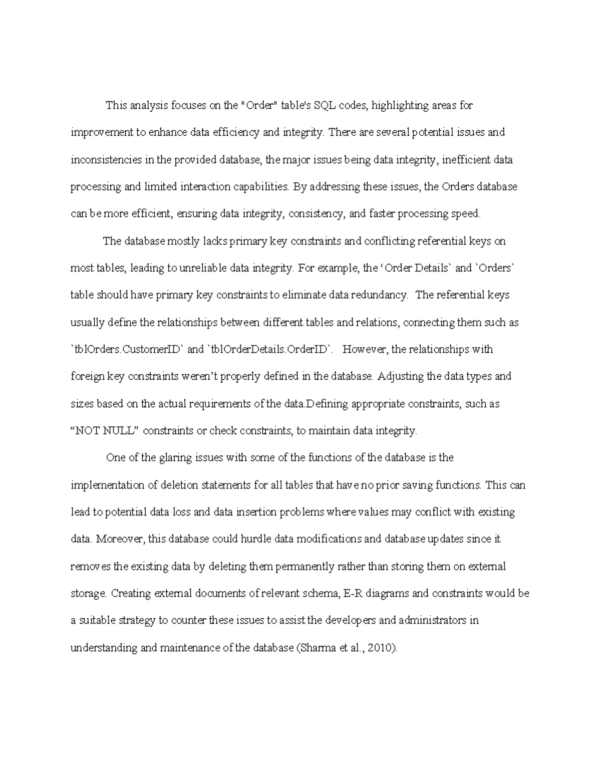 Unit 08 CS Discussion: Enhancing SQL Database Efficiency & Integrity ...