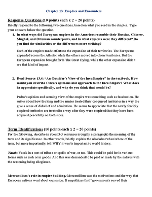 1015 ch 14 - Chapter 14 coursework and answers - Chapter 14: Commerce ...