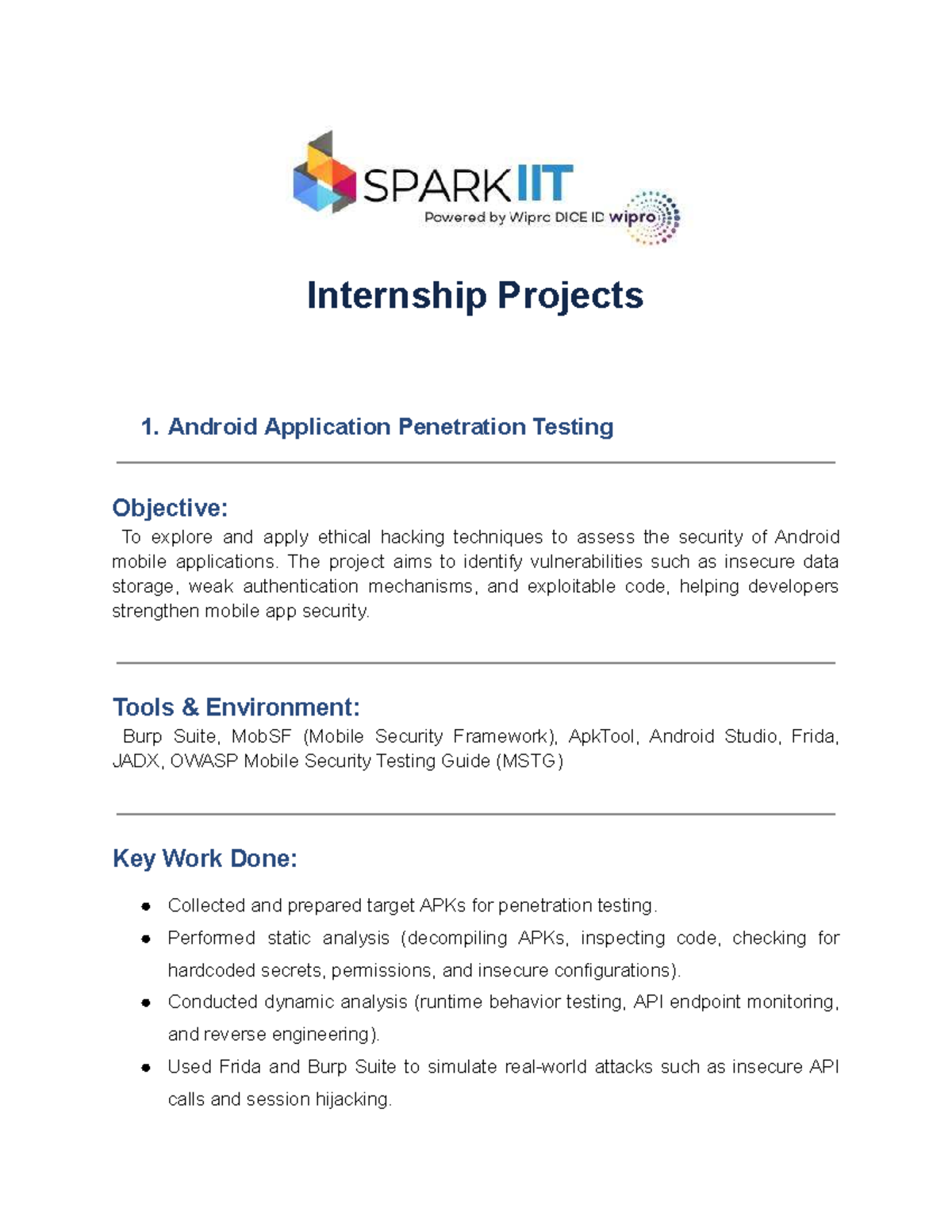 Android App Penetration Testing: Internship Project Overview - Studocu