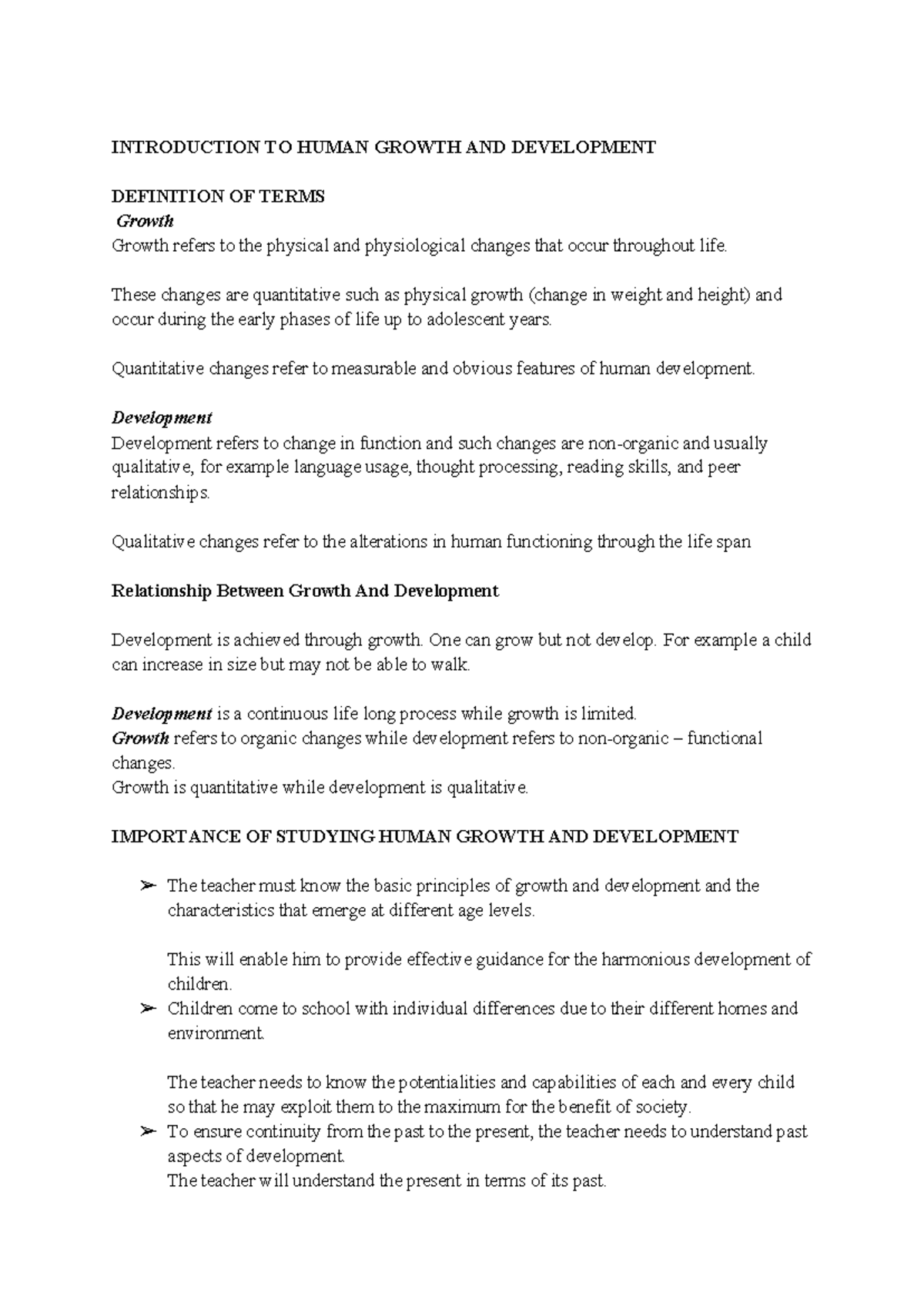 EPS 3200 Human Growth AND DEVT - Introduction - INTRODUCTION TO HUMAN ...