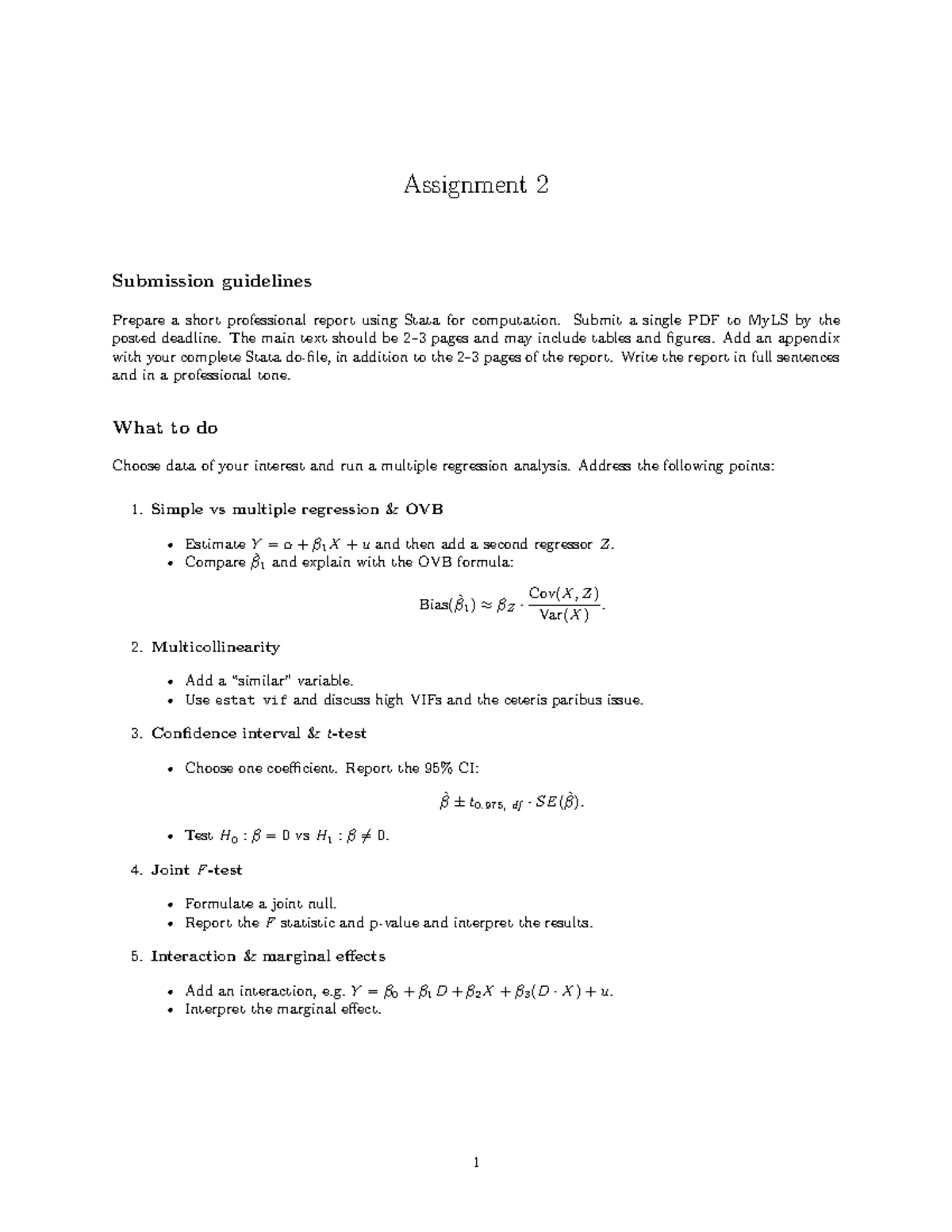 Ass02 - Professional Report Guidelines for Regression Analysis - Studocu