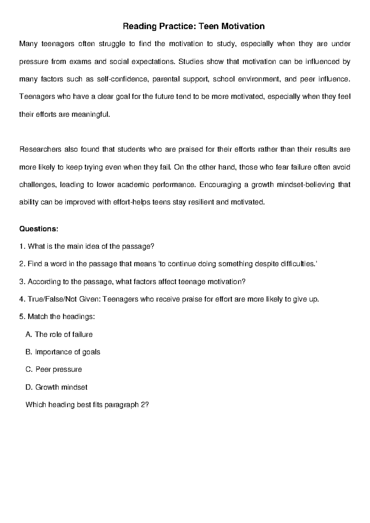 Teen Motivation Reading Practice: Understanding Factors Influencing ...