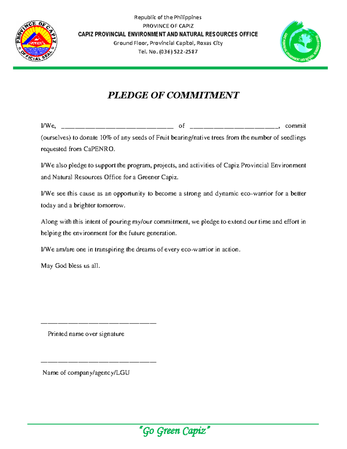 Pledge OF Commitment - basic content - English - SLU - Studocu