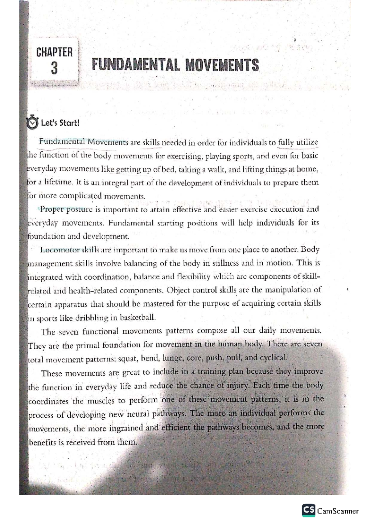 CHAPTER 3: FUNDAMENTAL MOVEMENTS AND SKILLS IN EXERCISE - Studocu