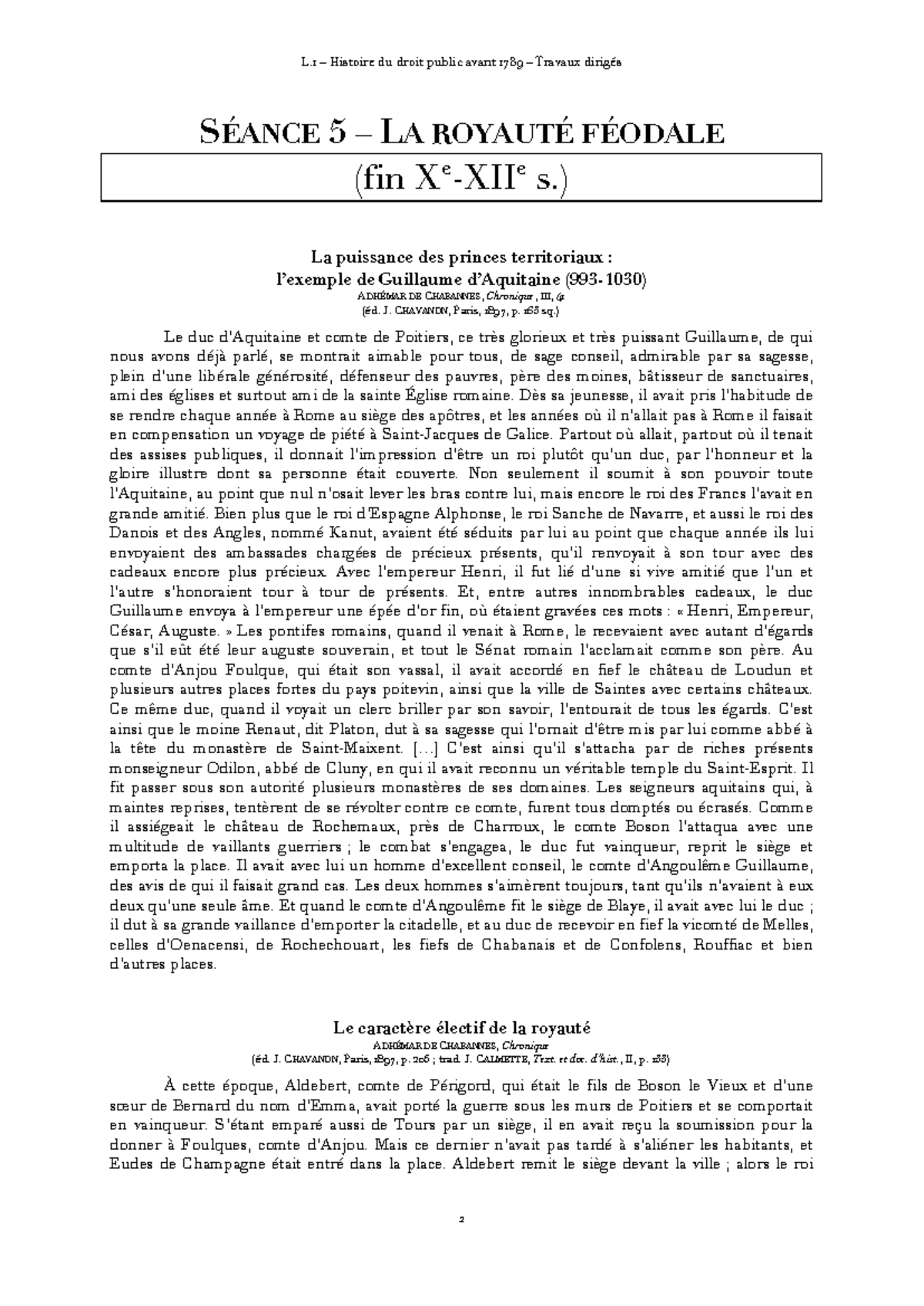 TD Histoire, Séance 5 - La Royauté Féodale et ses Dynamiques - Studocu