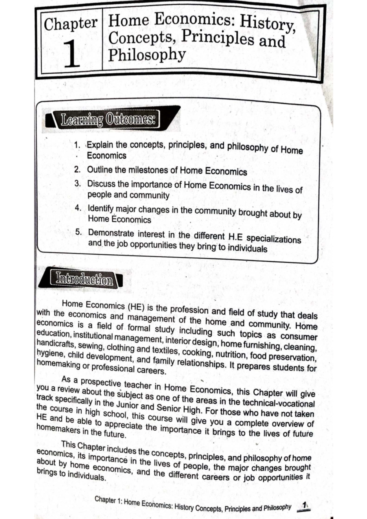 Chapter 1: Home Economics - History, Concepts, Principles & Philosophy ...