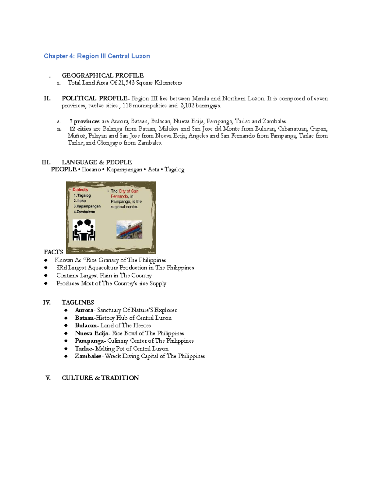 Region 3: Central Luzon Geographical Profile and Cultural Insights ...