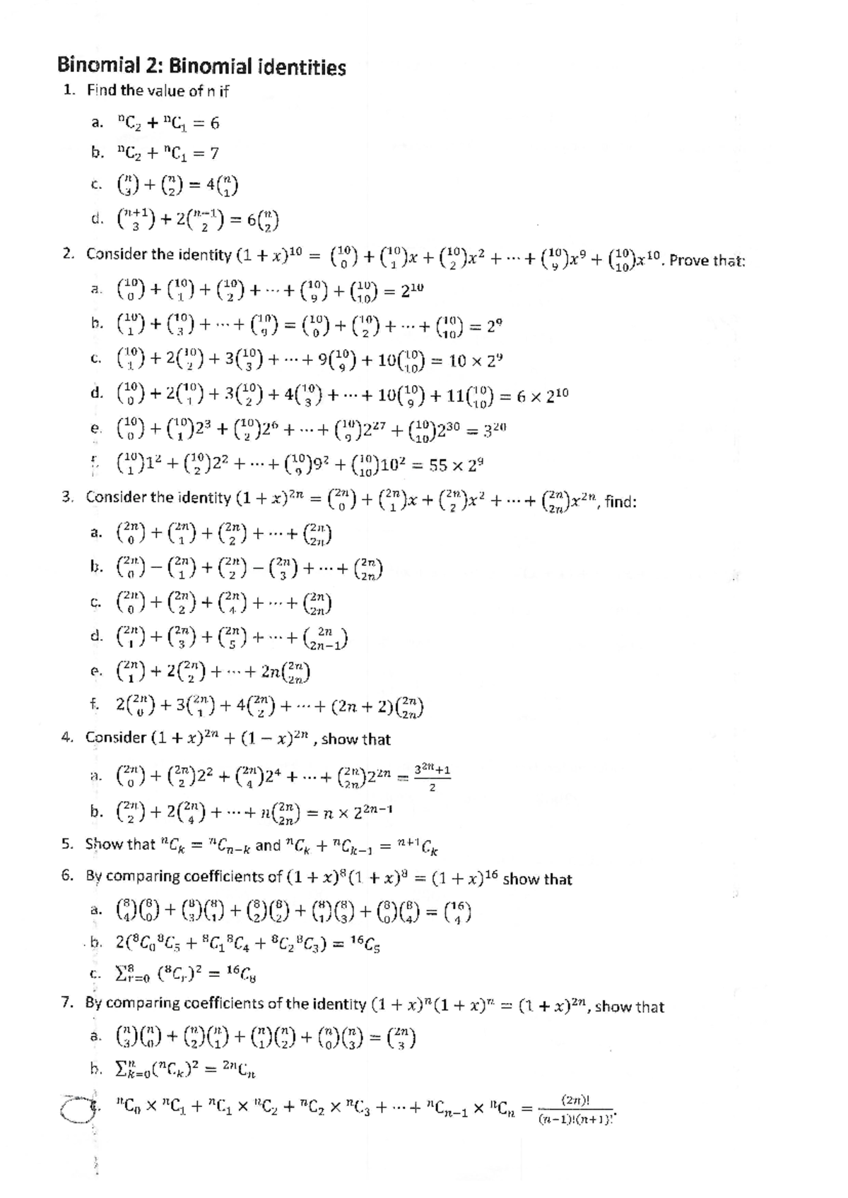 Binomial 2 - Practice qs - Studocu