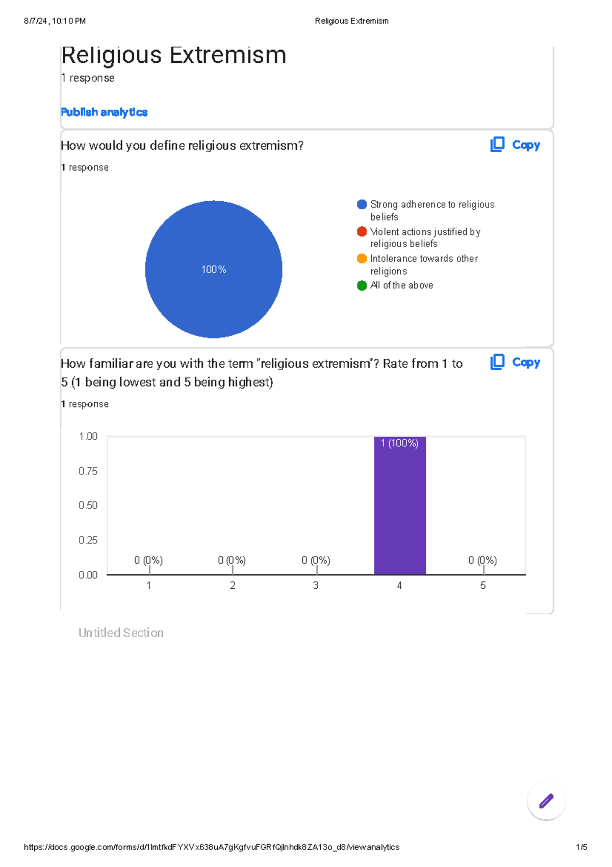 Religious Extremism - How would you define religious extremism? 1 ...