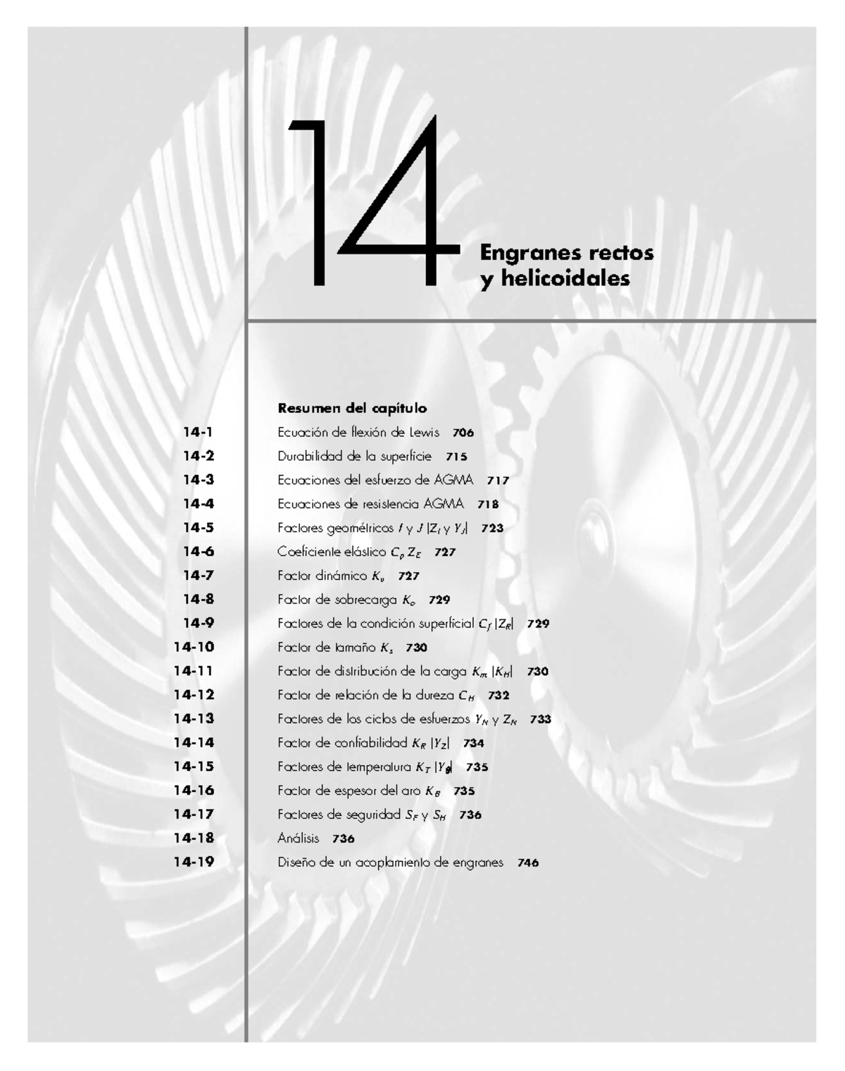 Engranes Rectos y Helicoidales: Resumen y Ecuaciones AGMA (Cap. 14) - Studocu