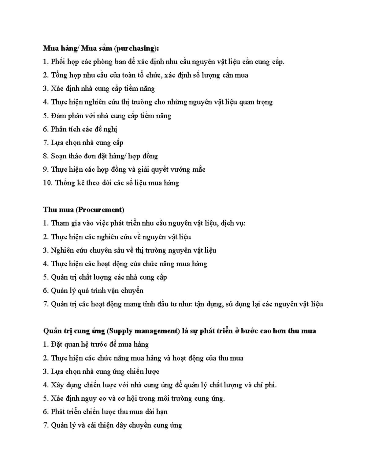 Quản lý Mua sắm, Thu mua và Cung ứng: Chiến lược và Quy trình - Studocu