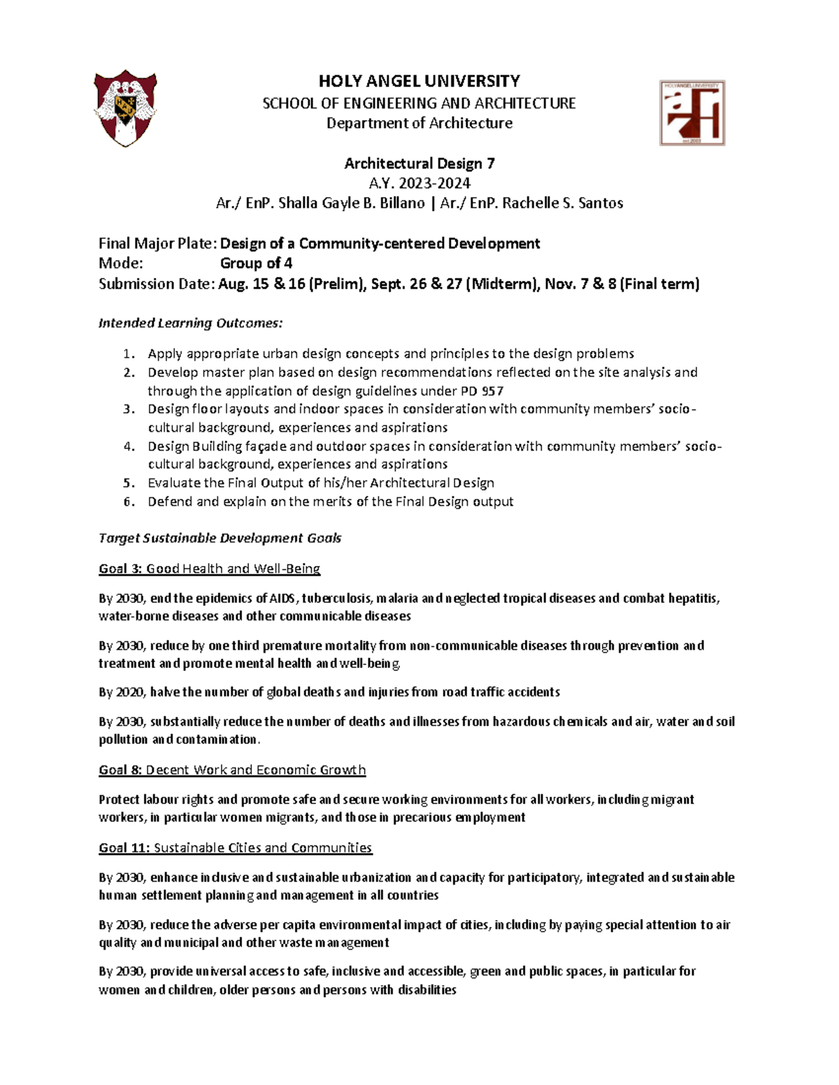 Architectural Design 7 (Ardesign) Final Major Plate 2023-24 - Studocu