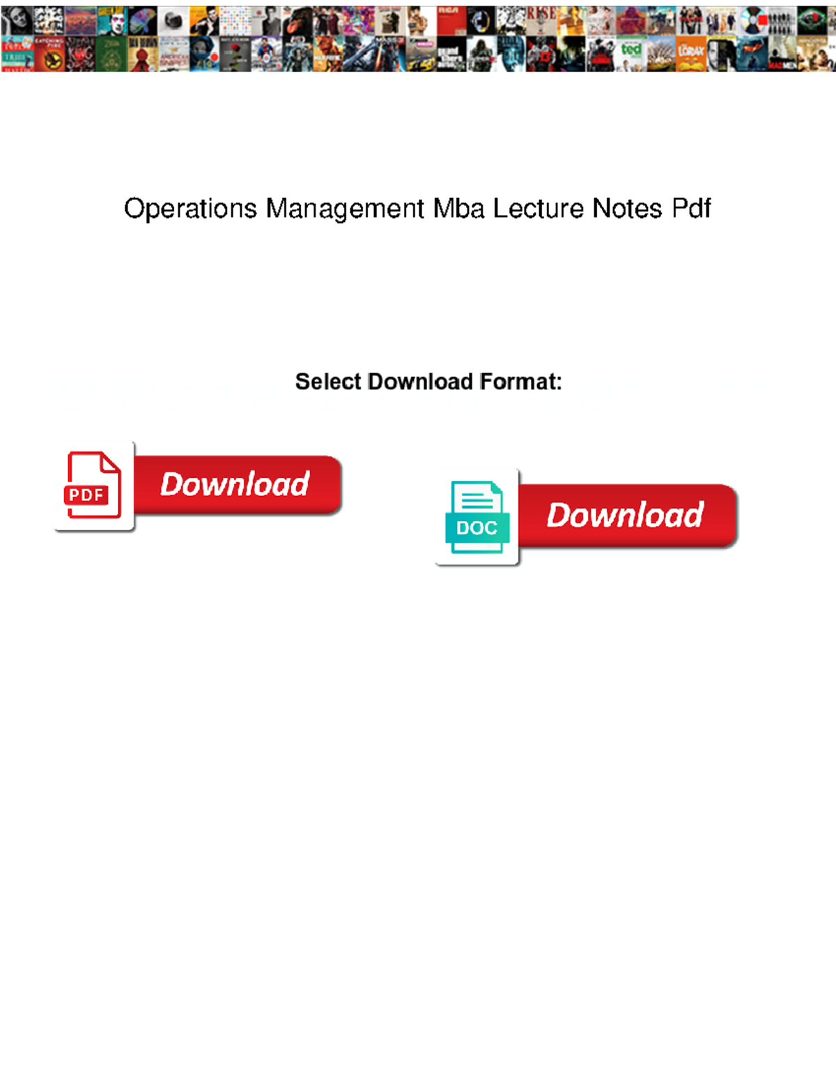 Operations management mba lecture notes pdf - Operations Management Mba ...