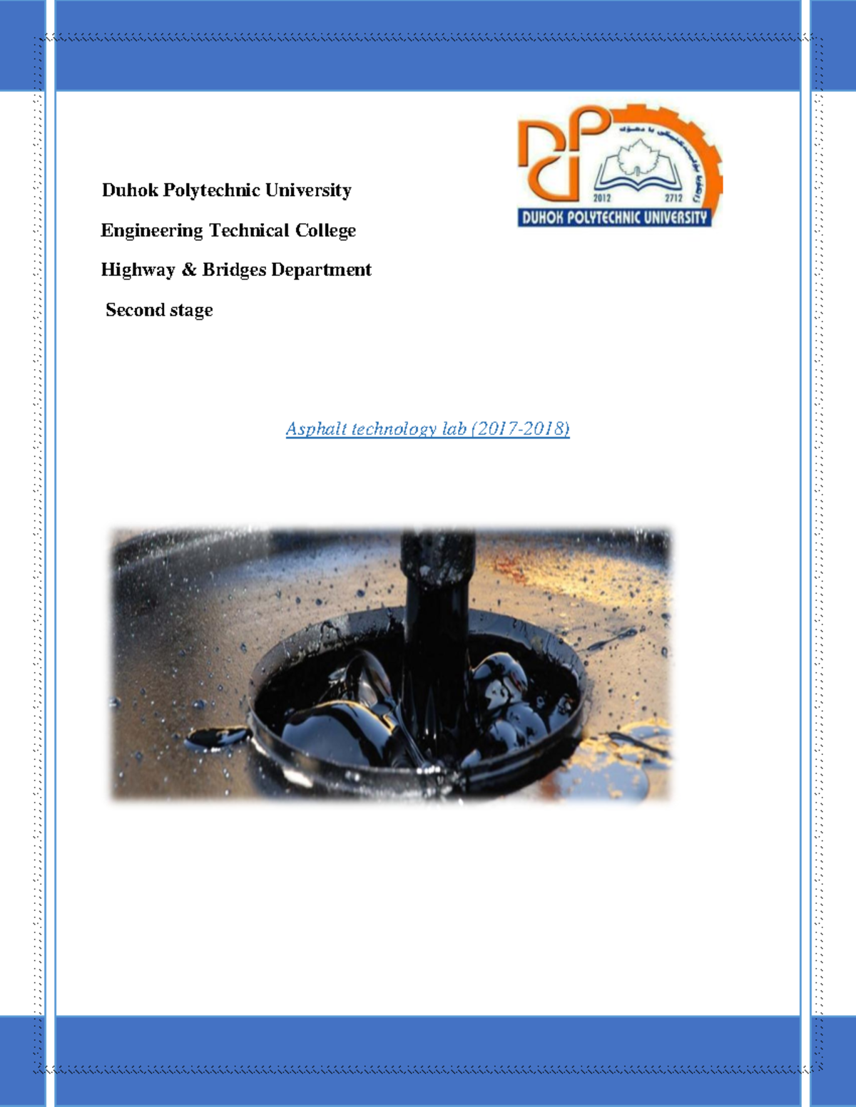 Asphalt report - Duhok Polytechnic University Engineering Technical ...