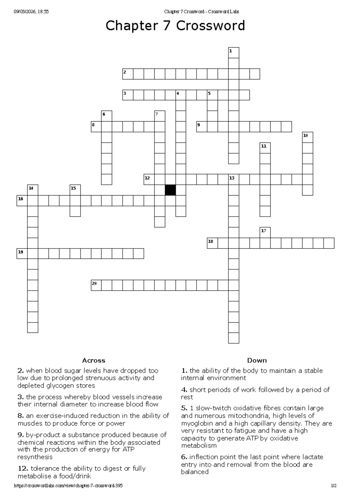 18:55 Chapter 7 Crossword - Key Terms and Concepts - Studocu
