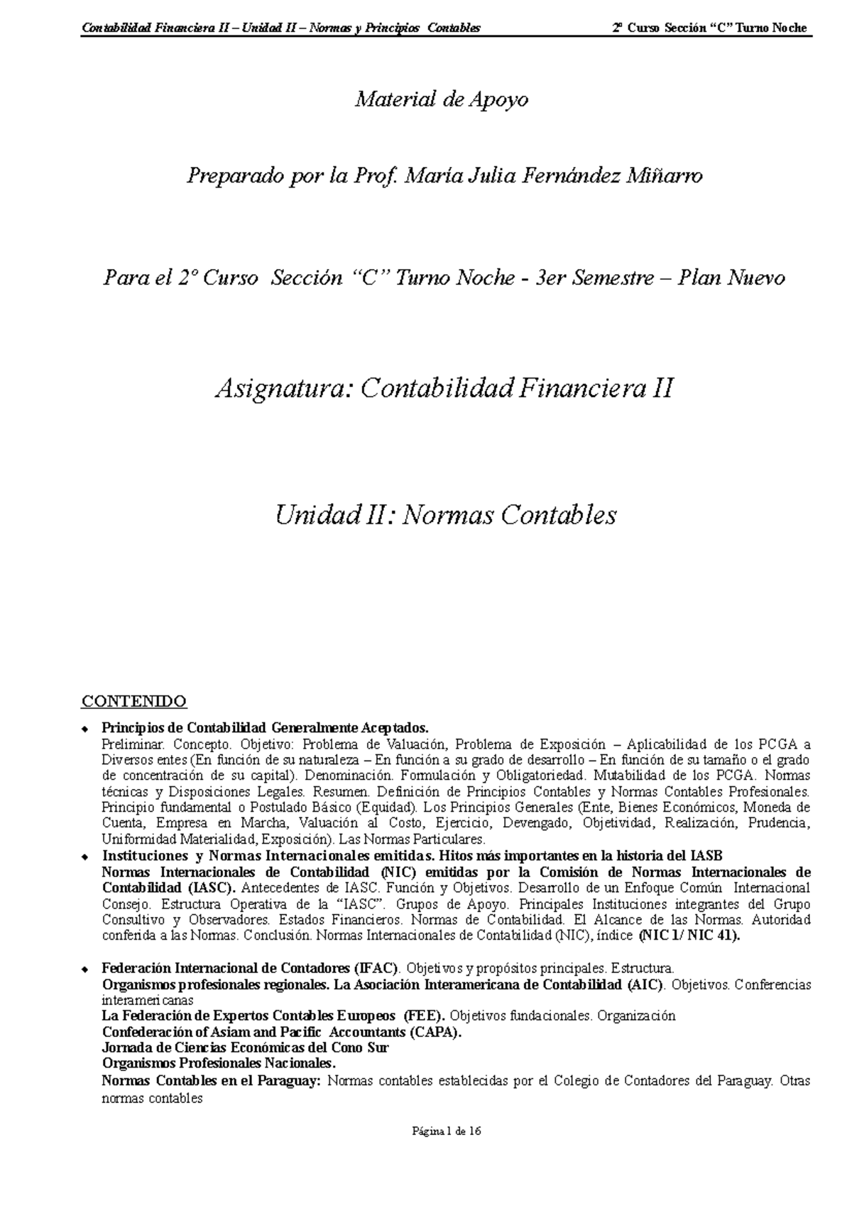 Unidad II Normas y Pronunciamientos Contables - Material de Apoyo ... Unidad II Normas y Pronunciamientos Contables - Material de Apoyo ...