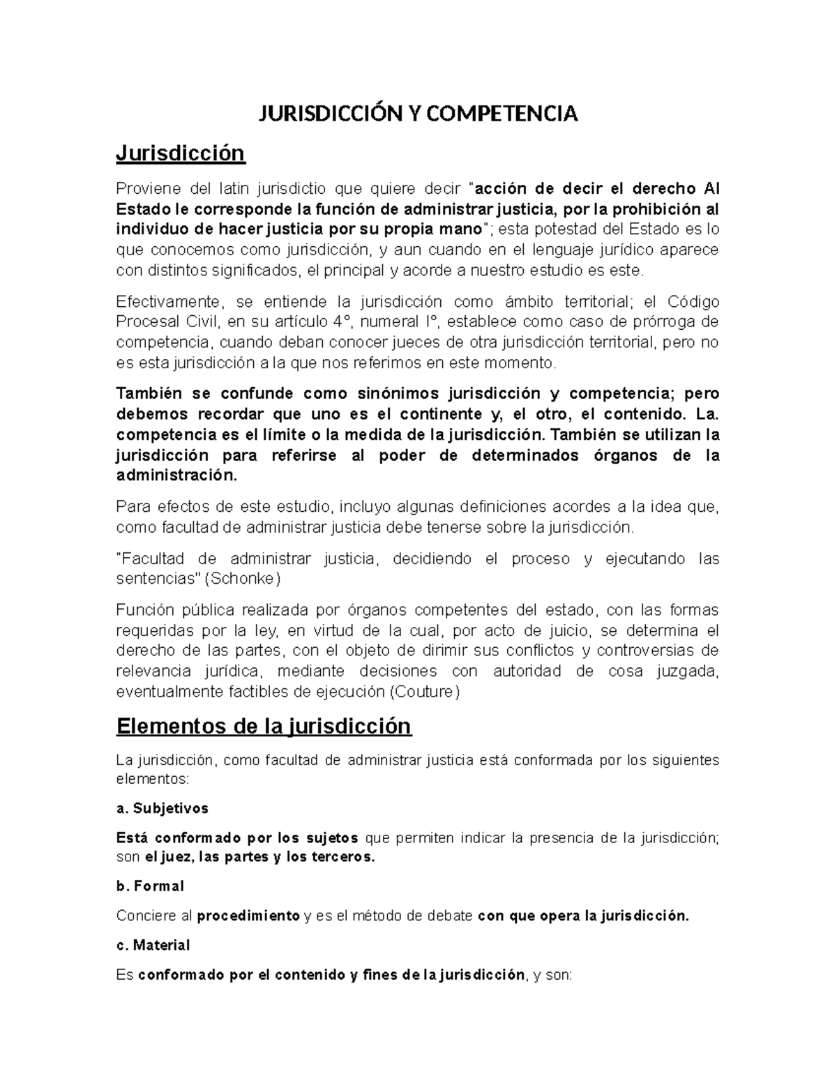 JURISDICCIÓN Y COMPETENCIA: Análisis del Código Procesal Civil - Studocu