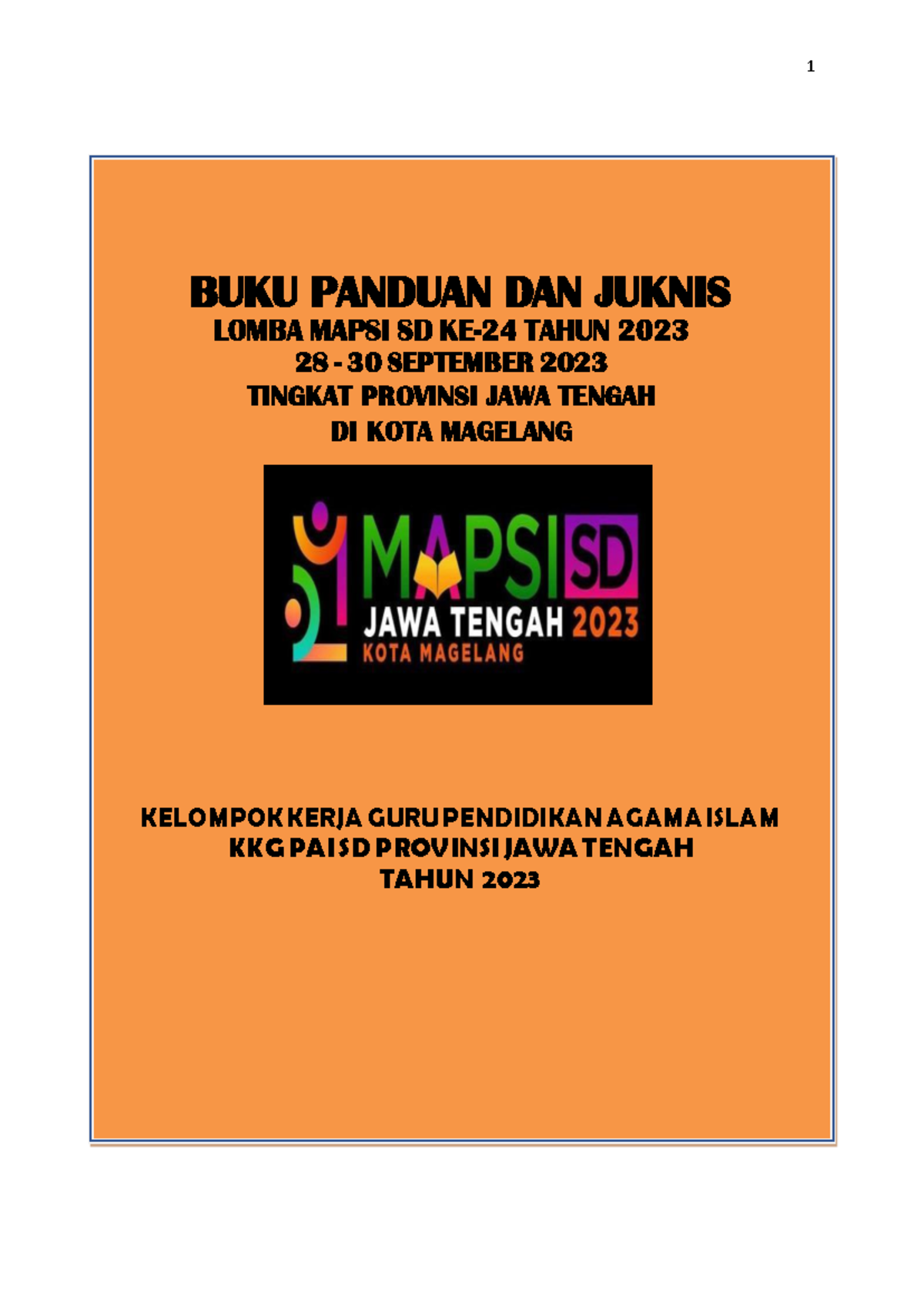 Panduan dan Juknis Lomba MAPSI SD Ke-24 Tahun 2023 - Jateng - Studocu