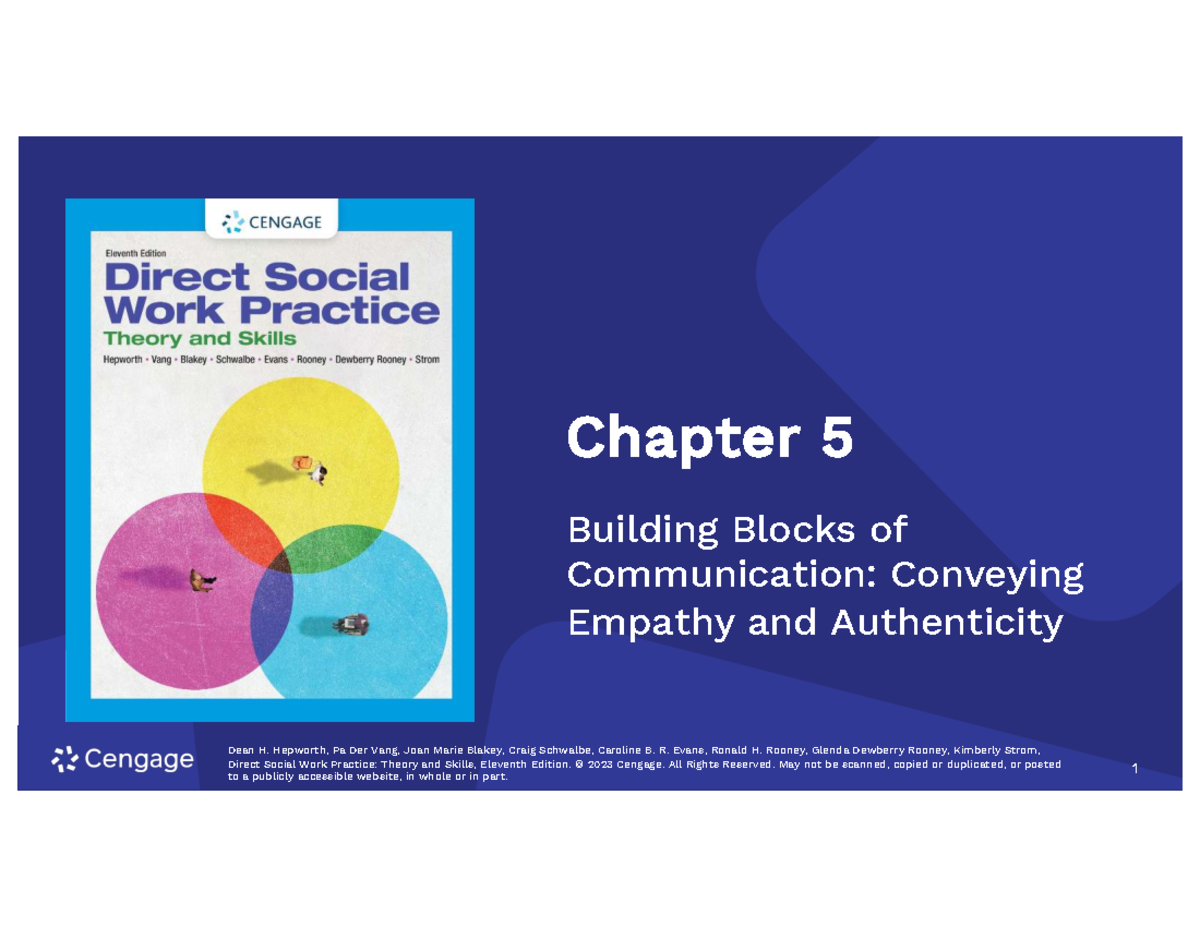Hepworth - Chapter 5: Building Blocks of Communication in Social Work ...