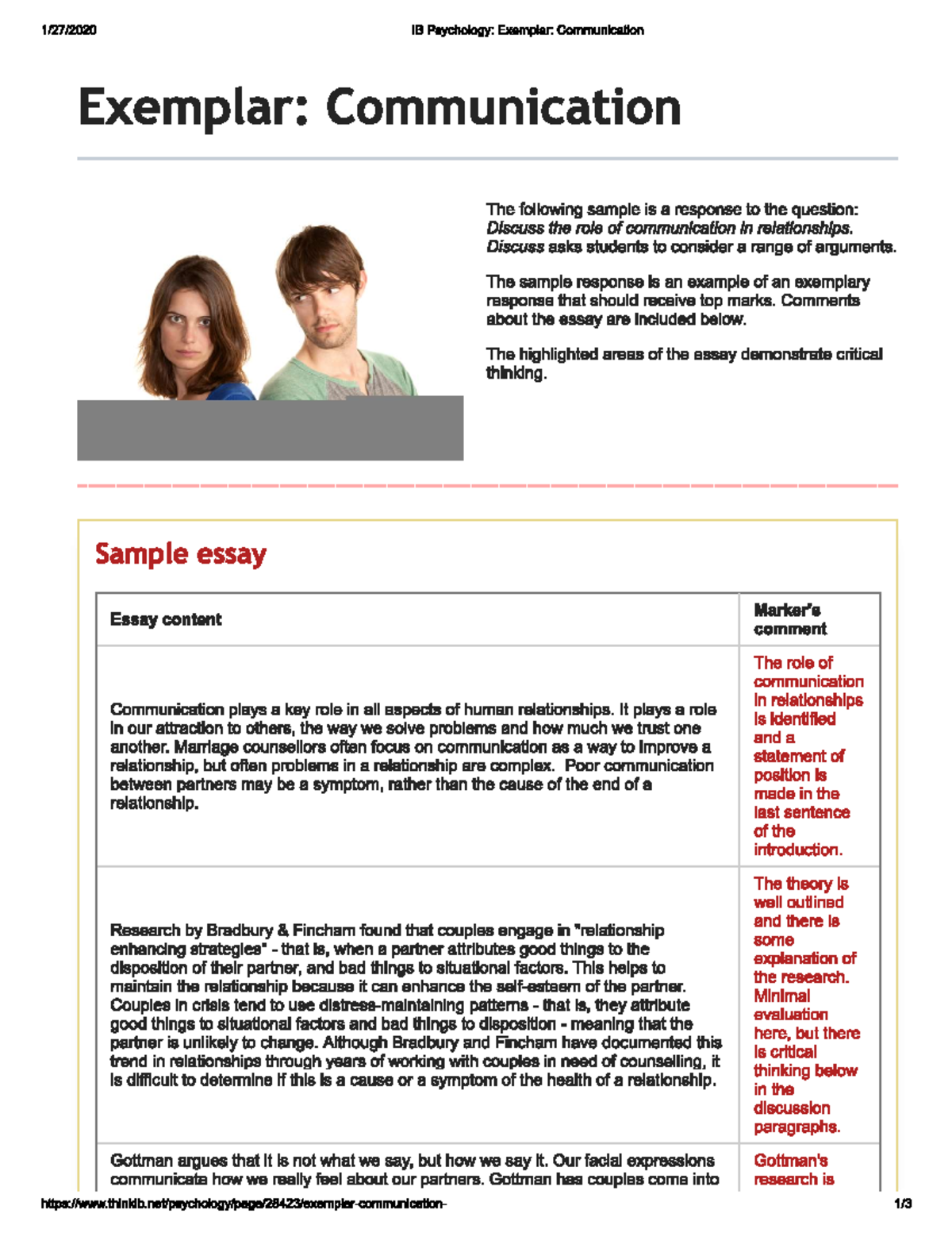 Communication - sdsdsdsdsd - IB Psychology: Exemplar: Communication ...