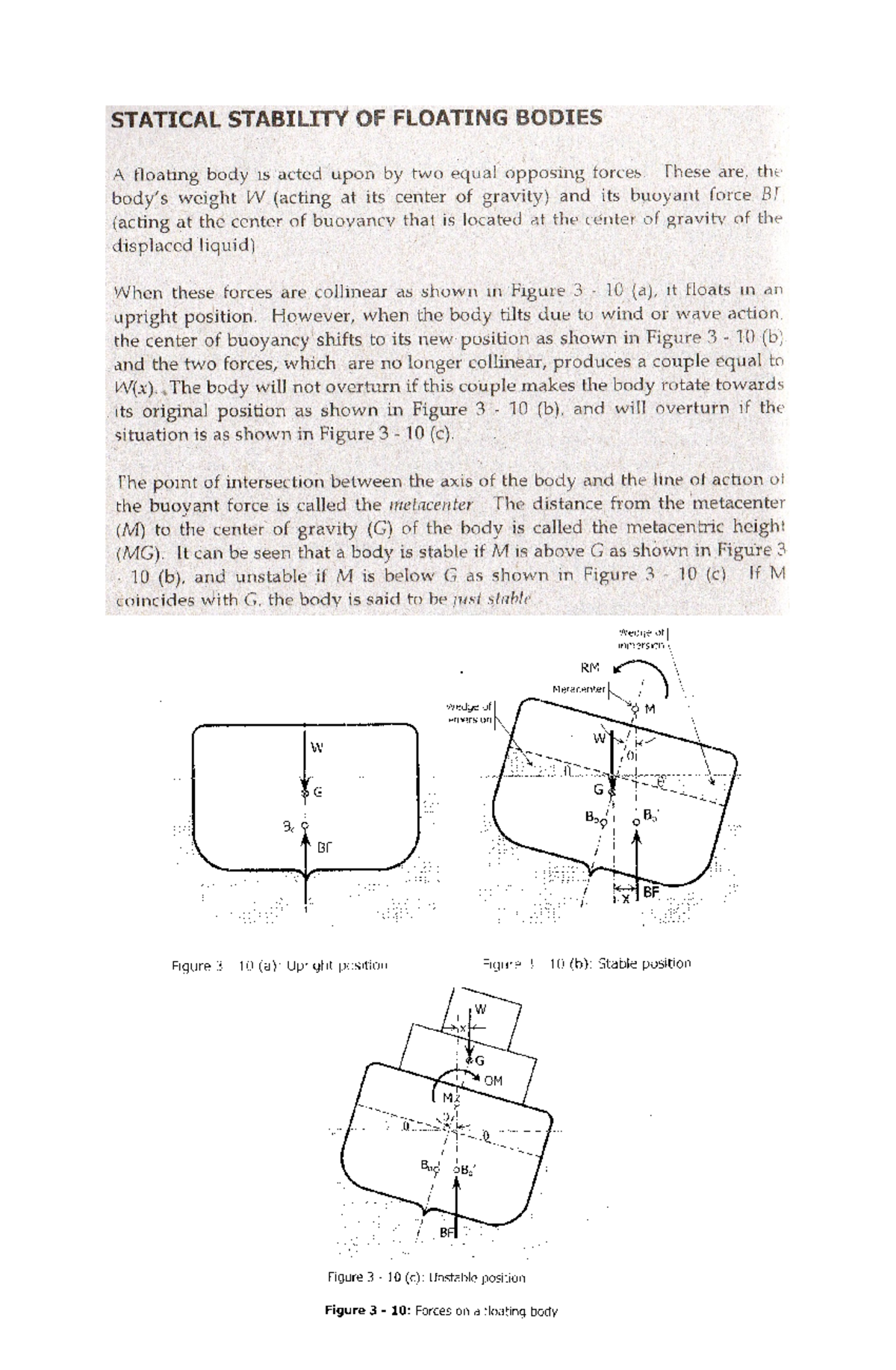 Stability of Floating Bodies: Detailed Analysis & Examples - Studocu