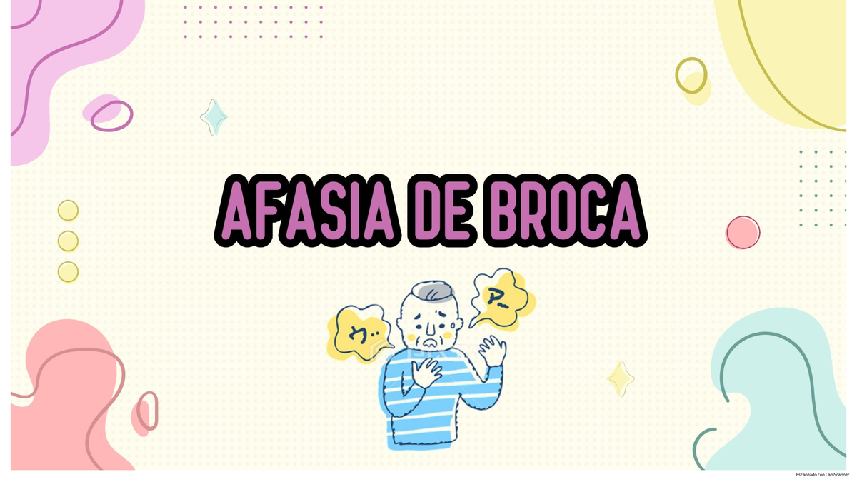 Afasia de Broca - Fundamentos de Rehabilitación - Studocu
