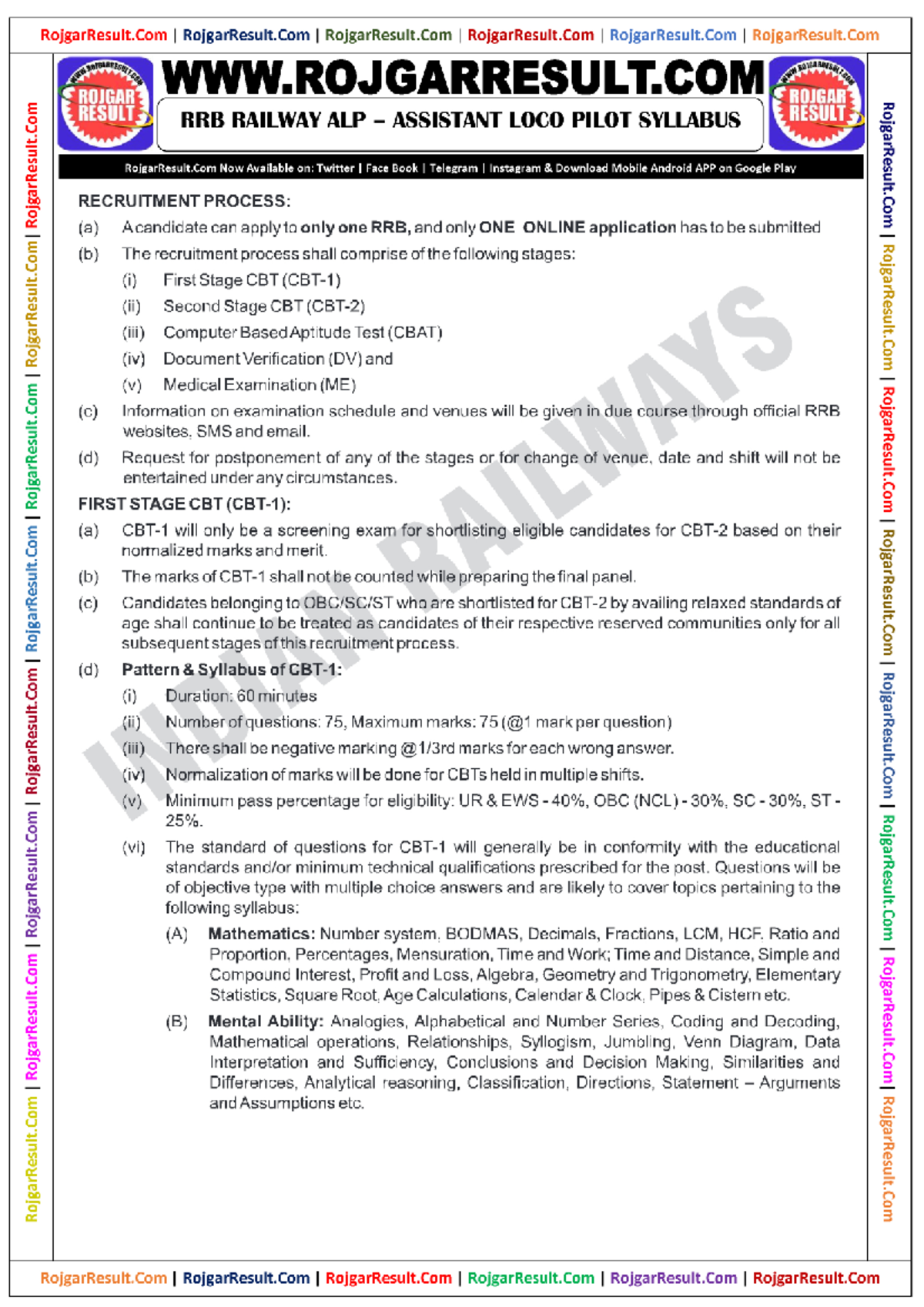 RRB-ALP-Syllabus - This is my document. - RojgarResult I RojgarResult I ...