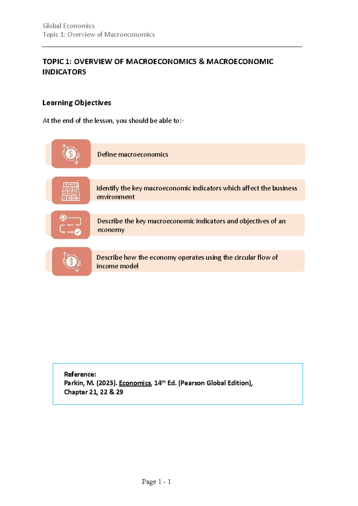 BEC1008-T1: Overview of Macroeconomics & Key Indicators - Studocu