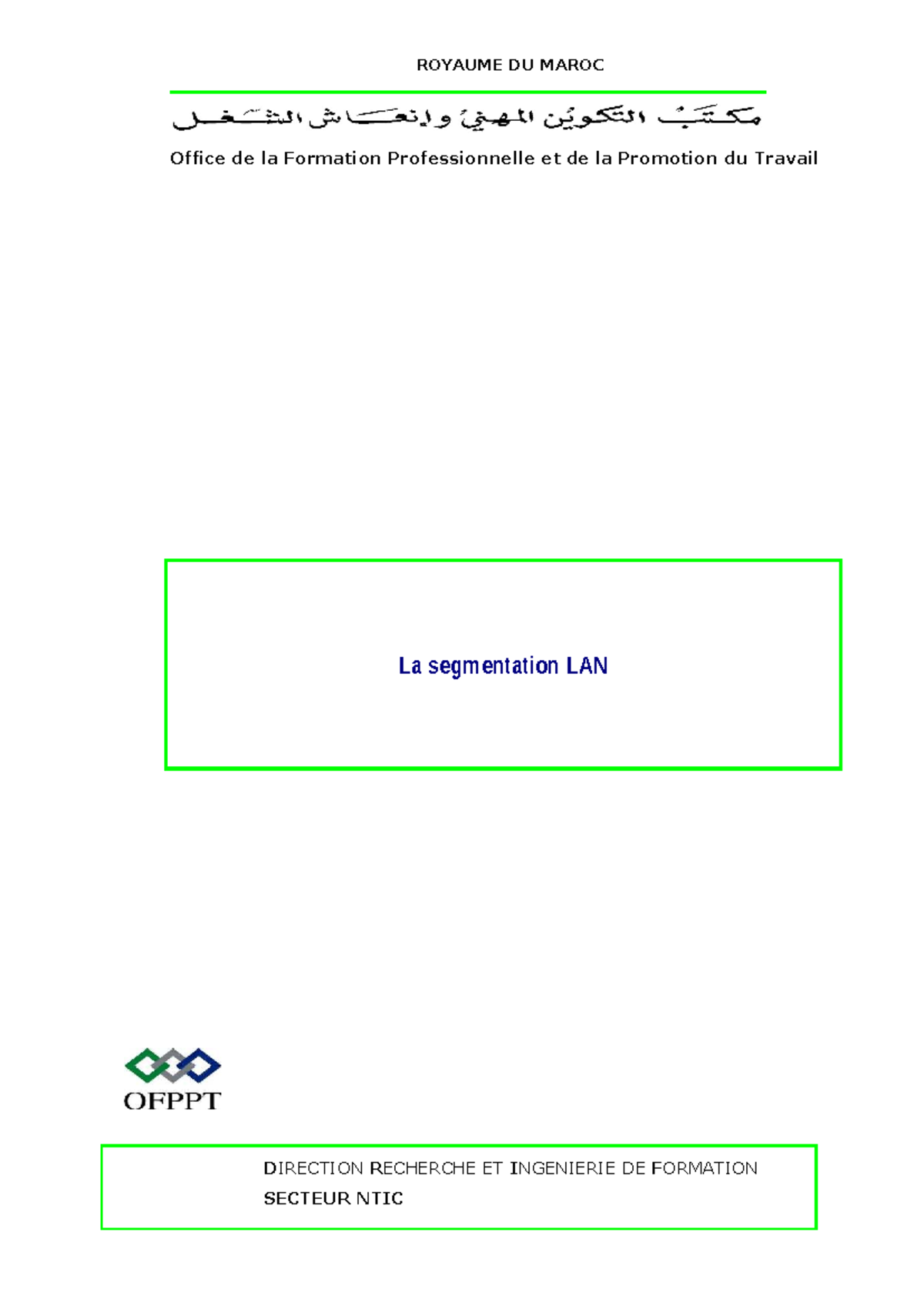 OFPPT 3 - Segmentation LAN: Concepts et Techniques Essentielles - Studocu