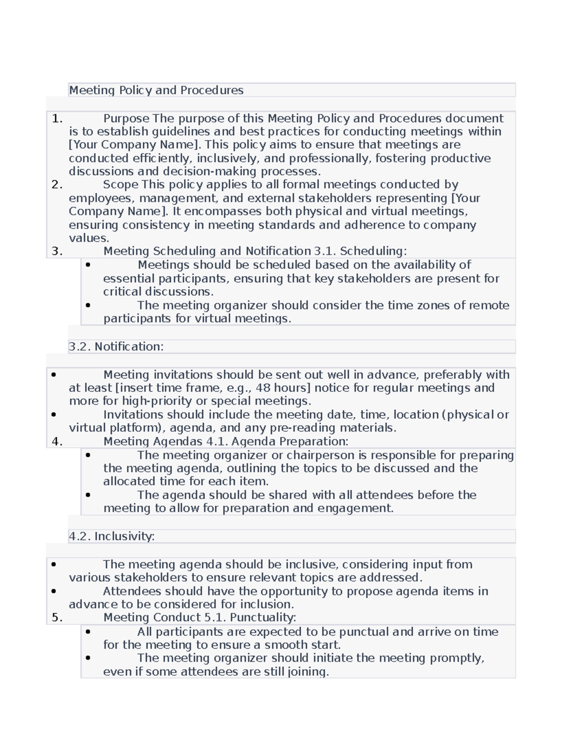 Meeting Policy and Procedures 2: Best Practices for Efficient Meetings ...