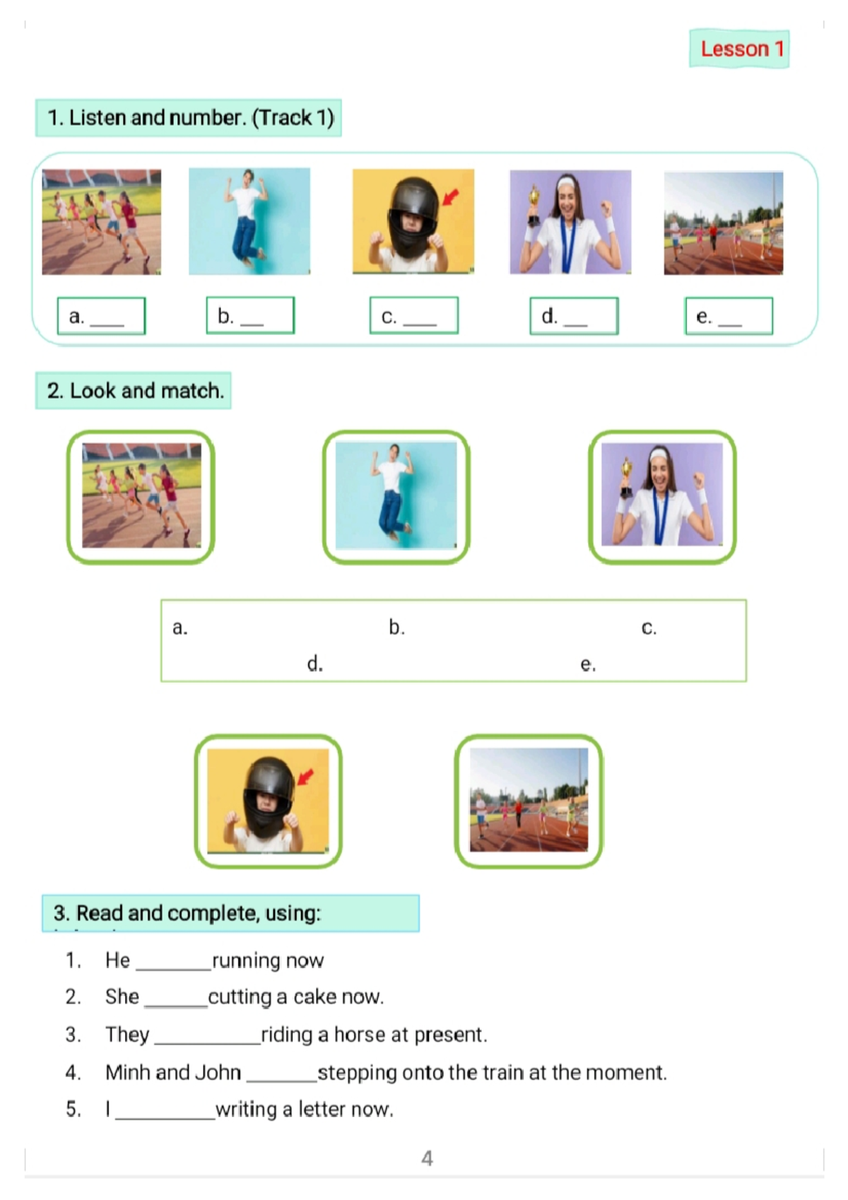 Lesson 1: Listening, Matching, and Completing Activities - Studocu