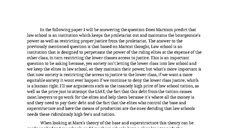 Marxism and Law School: Analyzing Class Barriers in Legal Education ...